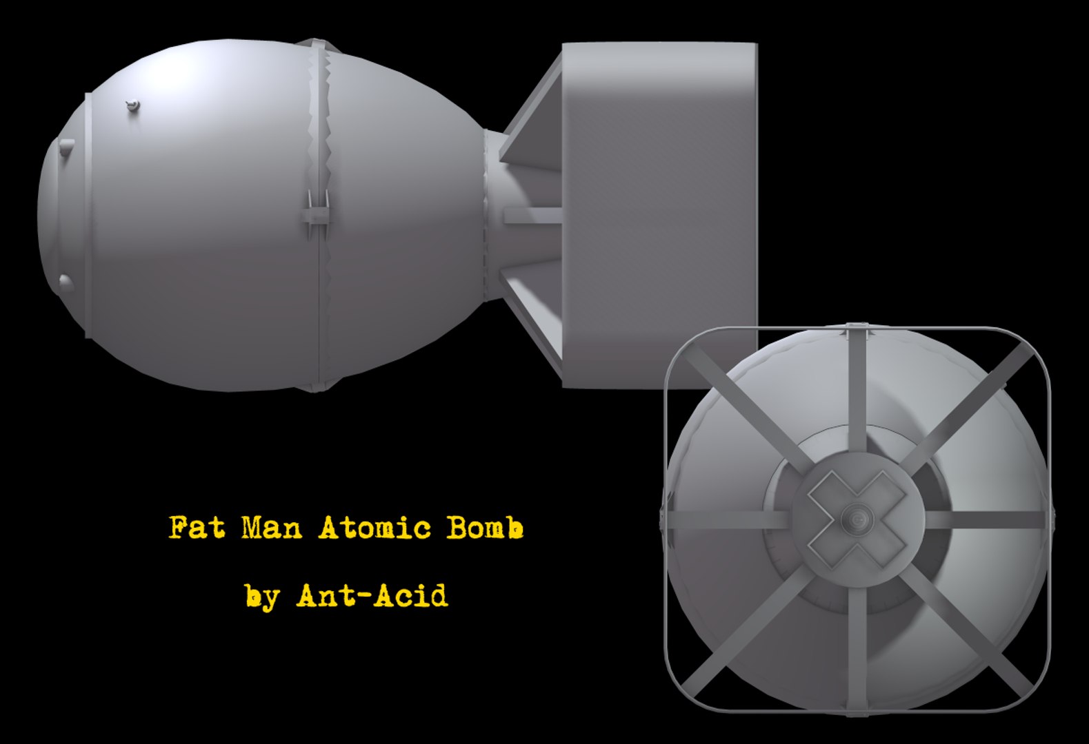 Free Obj Model Fat Man Atomic Bomb