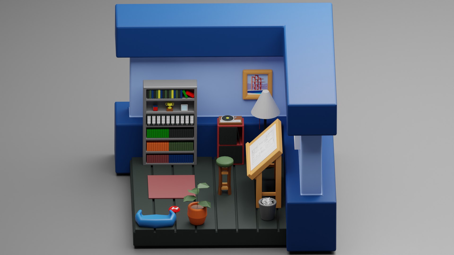 3D Model MINI STYLIZED OFFICE ROOM - TurboSquid 1961763