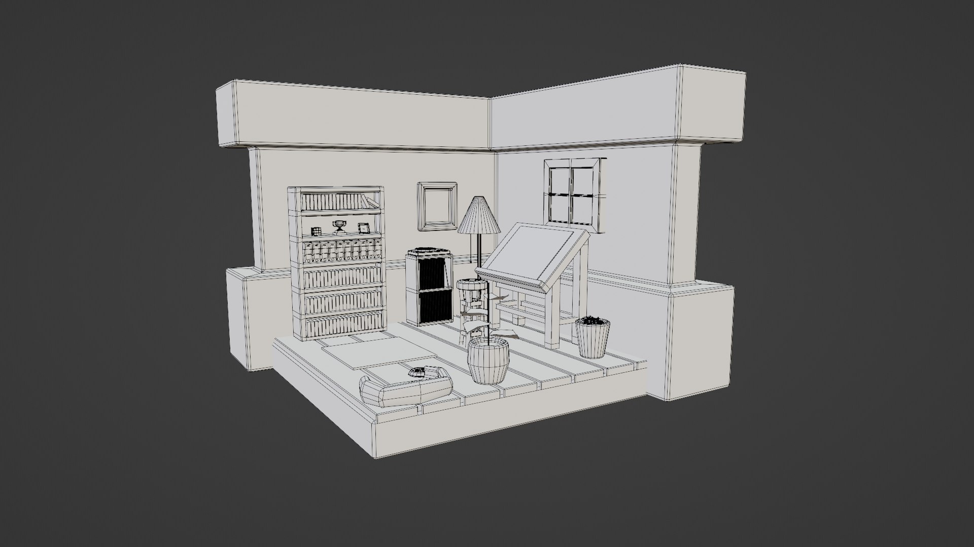 3D Model MINI STYLIZED OFFICE ROOM - TurboSquid 1961763