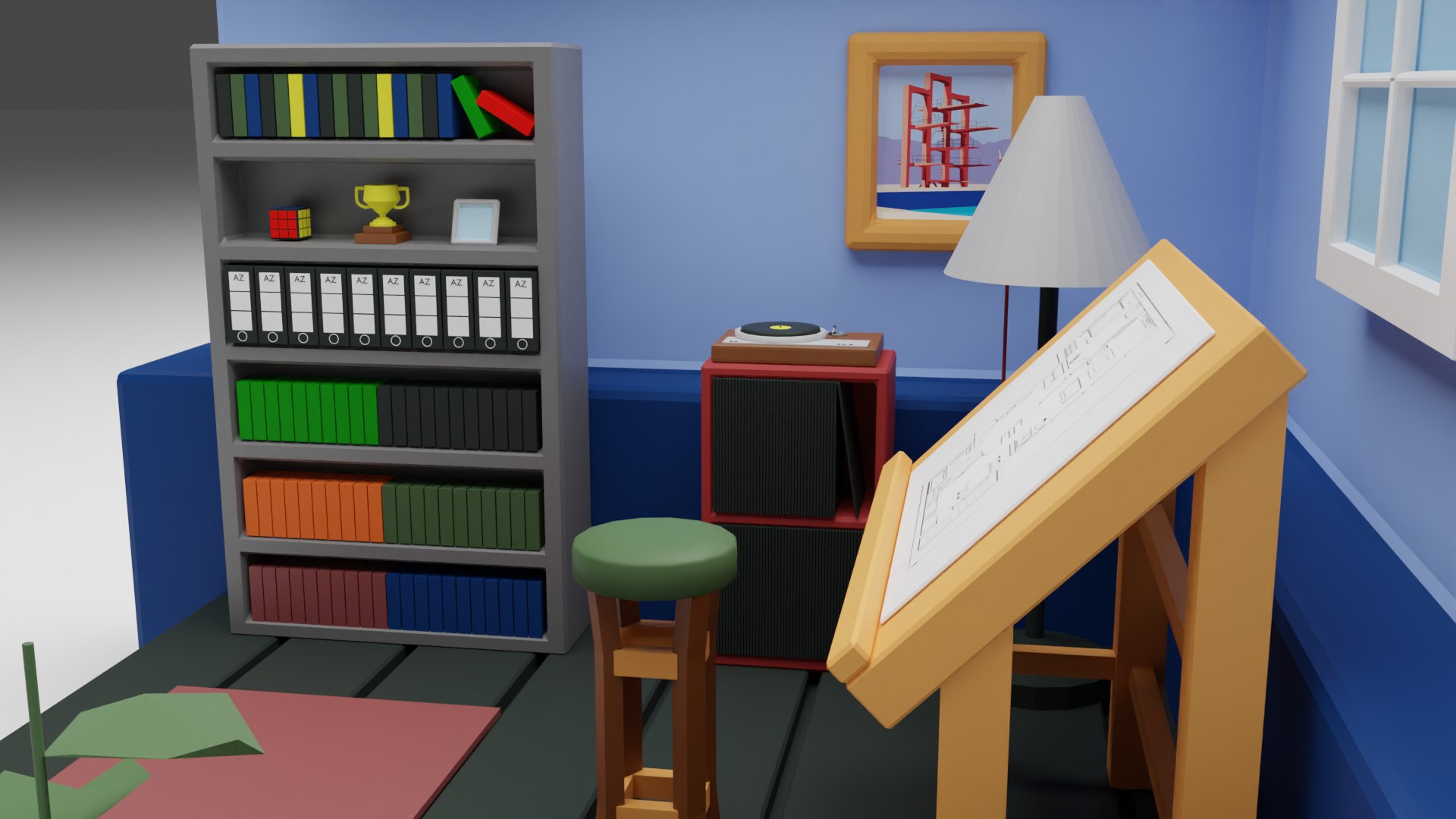3D Model MINI STYLIZED OFFICE ROOM - TurboSquid 1961763