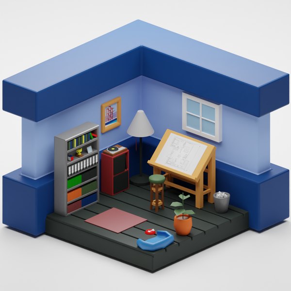 MINI STYLIZED OFFICE ROOM 3D 모델 - TurboSquid 1961763