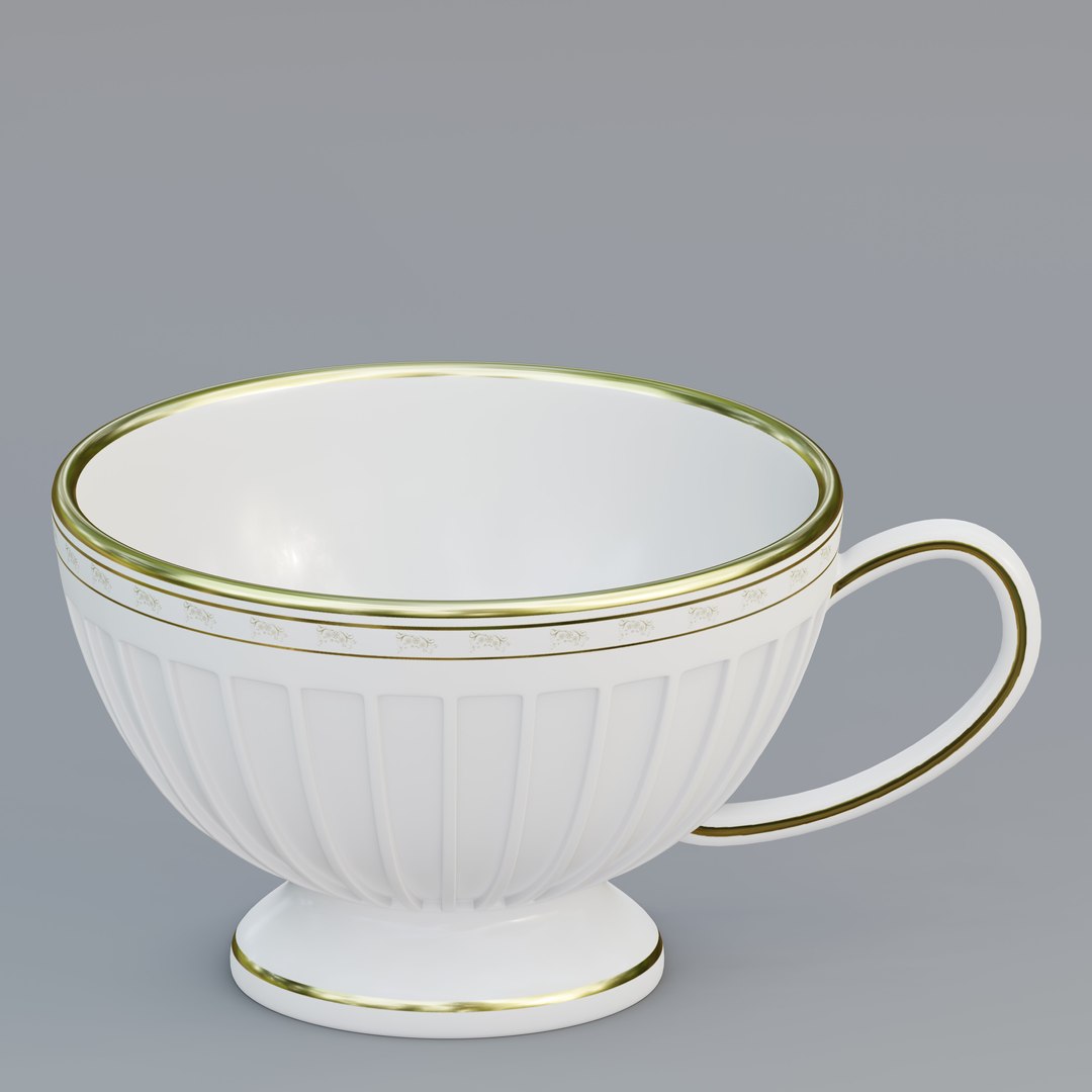 Fluted teacup 3D model - TurboSquid 1731988