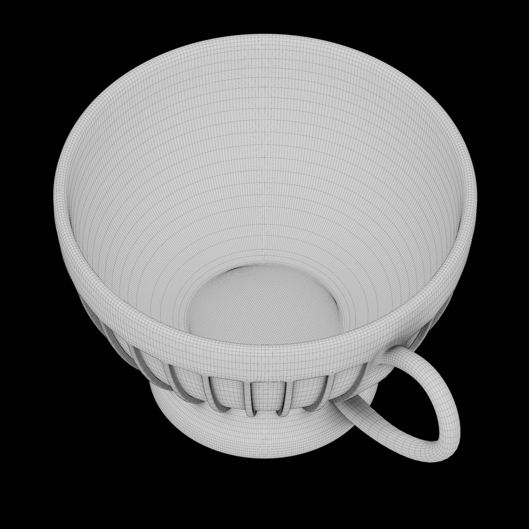Fluted teacup 3D model - TurboSquid 1731988