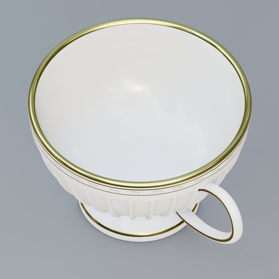 Fluted teacup 3D model - TurboSquid 1731988