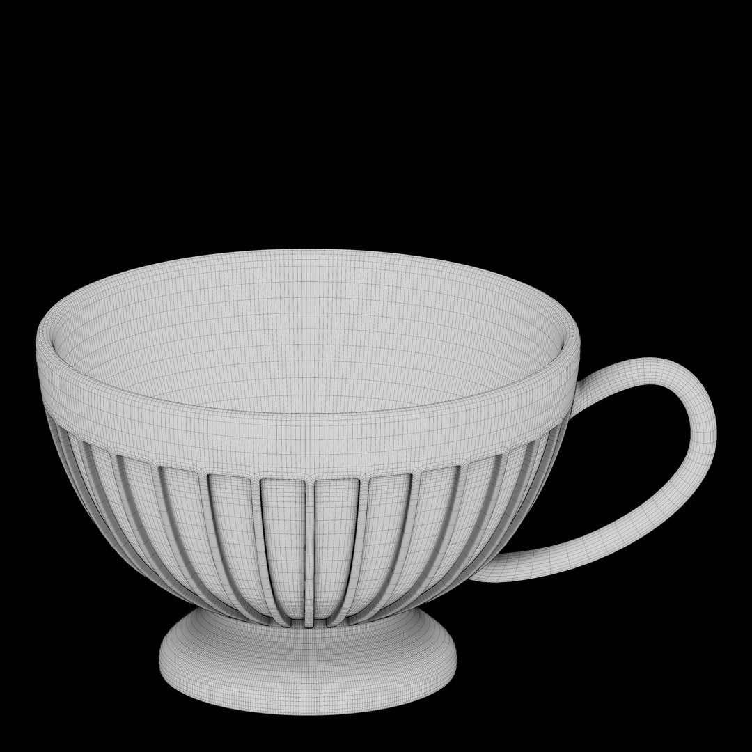 Fluted teacup 3D model - TurboSquid 1731988