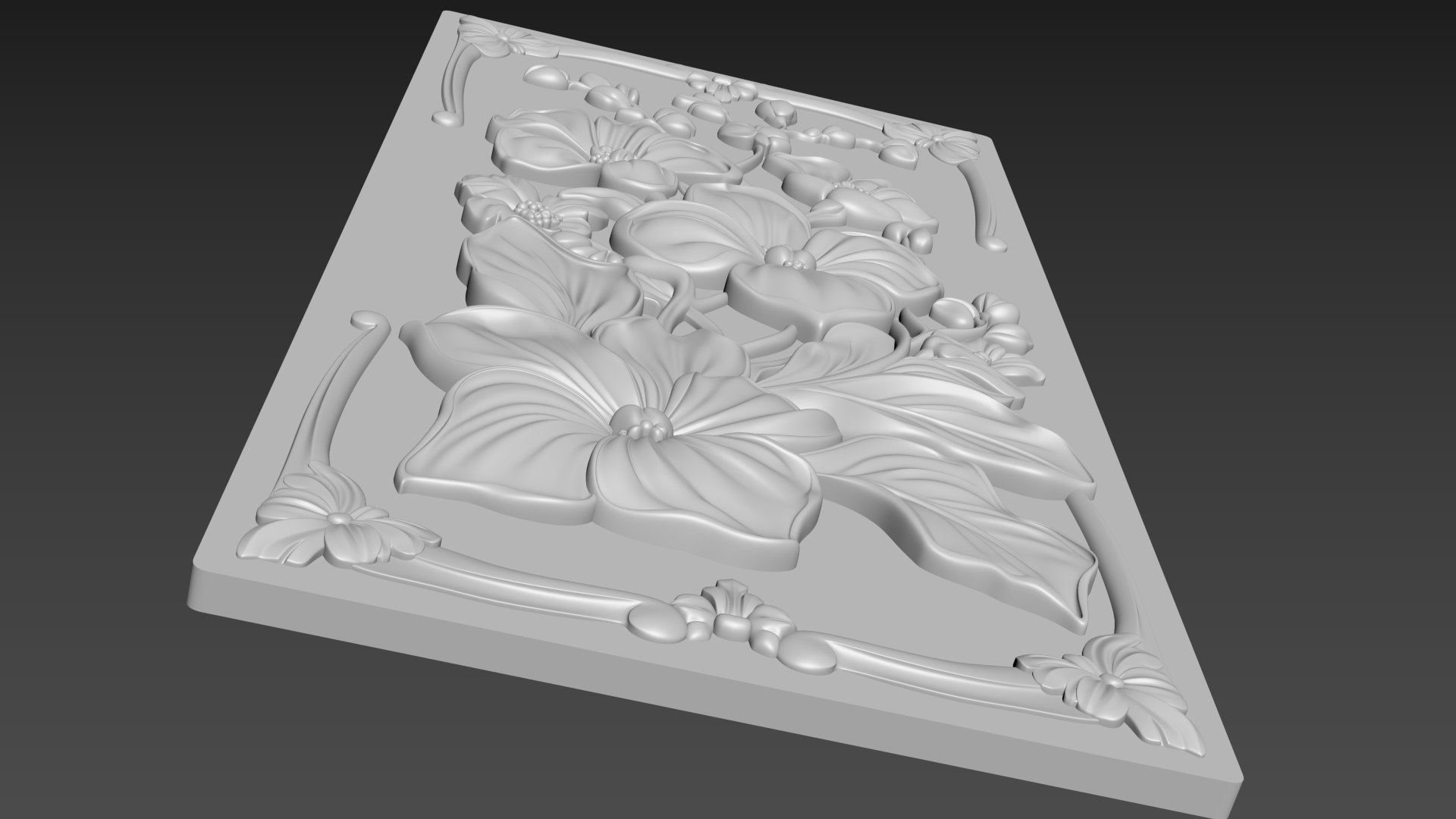 3D Orchids Flowers Relief Model - TurboSquid 2335235