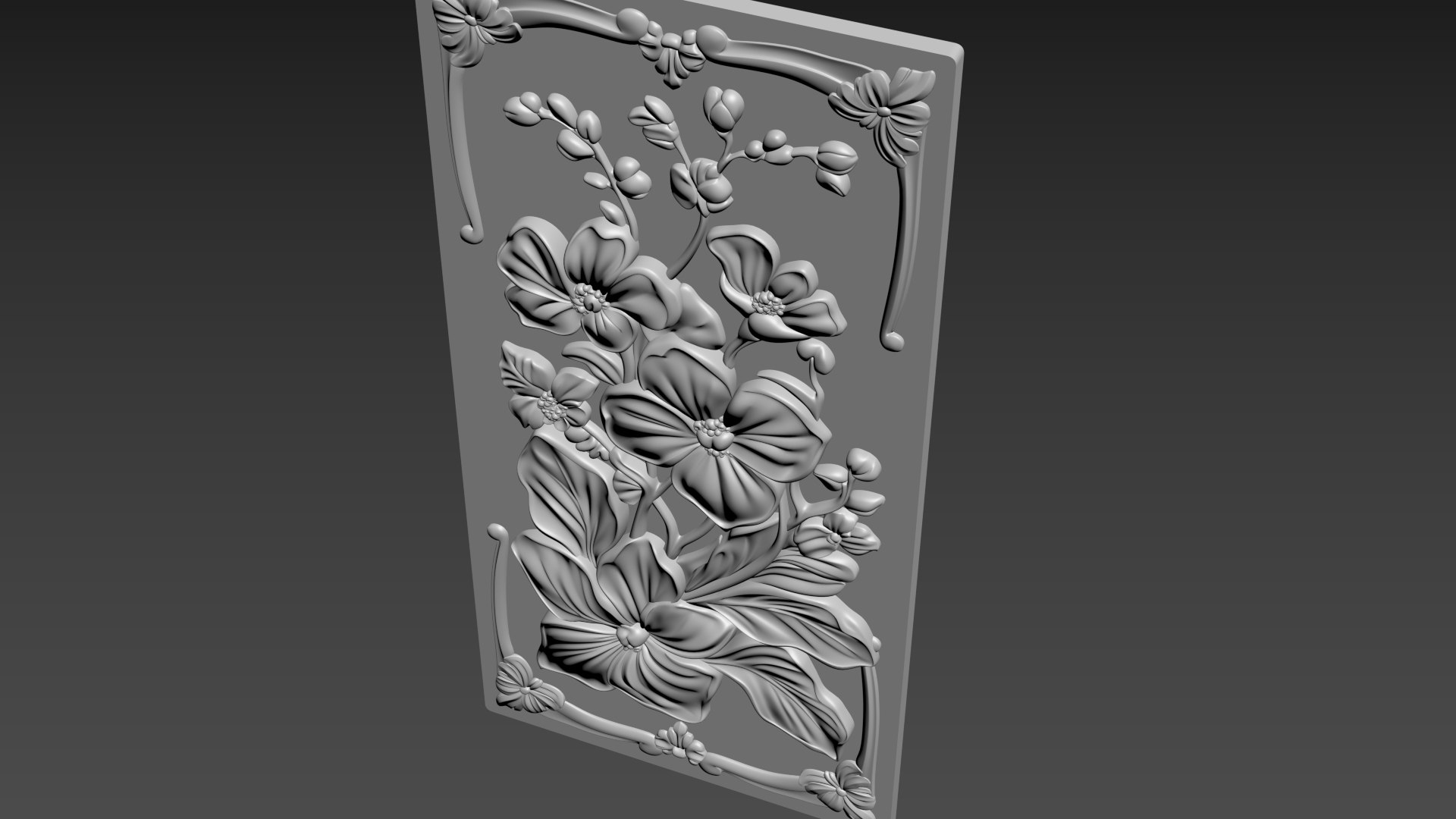3D Orchids Flowers Relief Model - TurboSquid 2335235