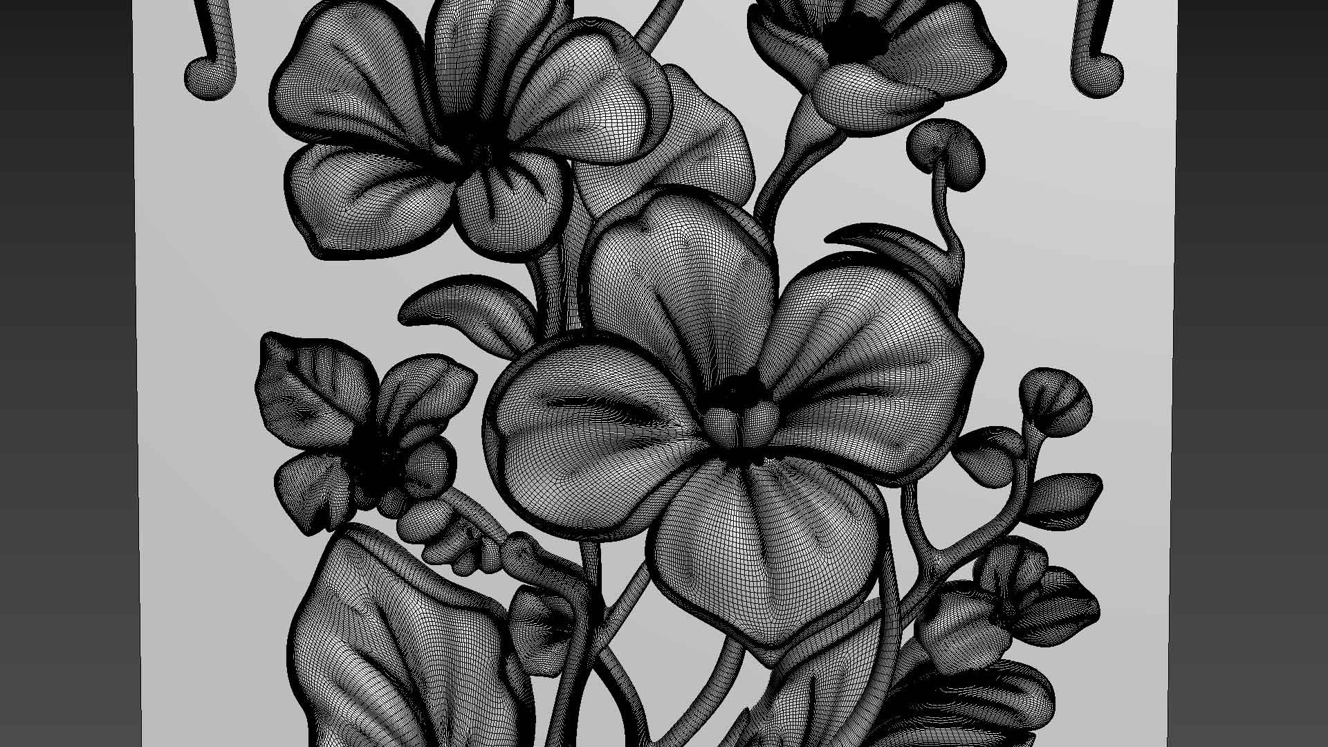 3D Orchids Flowers Relief Model - TurboSquid 2335235