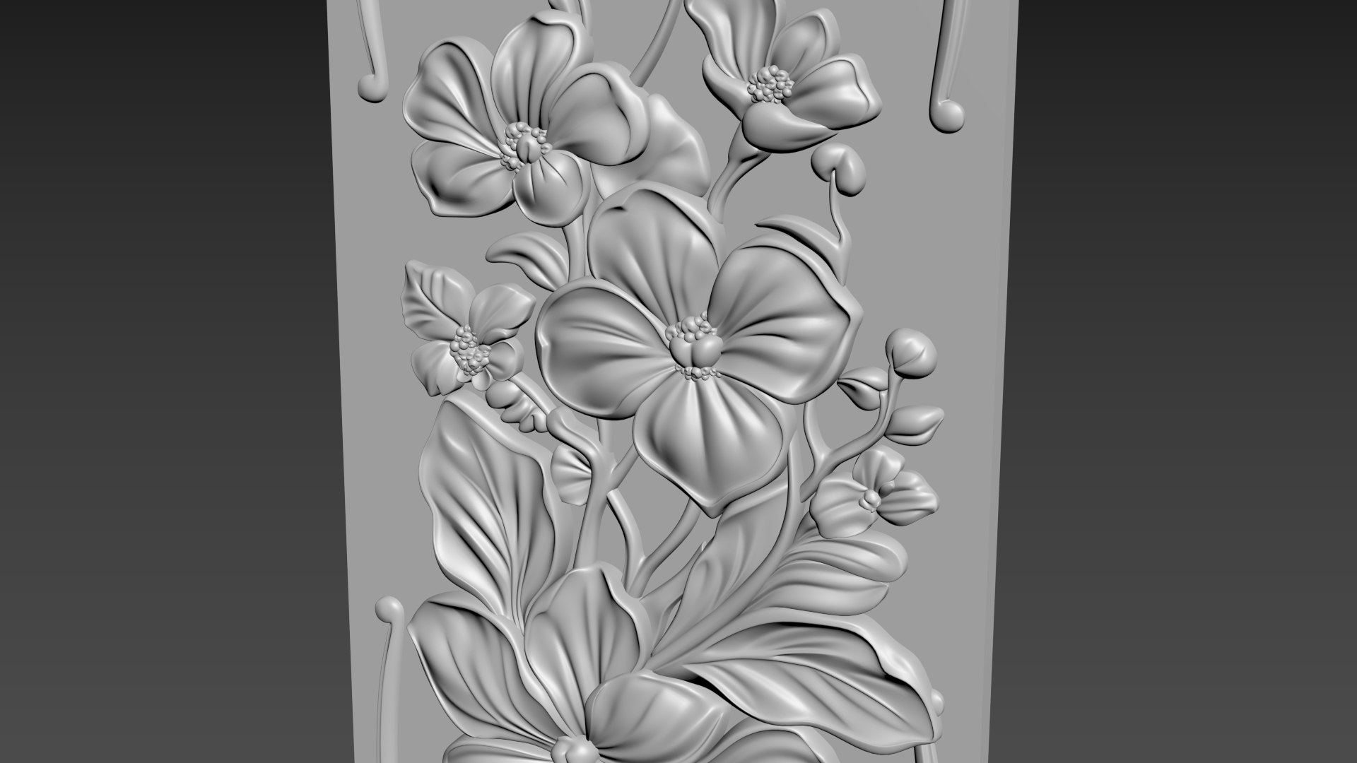 3D Orchids Flowers Relief Model - TurboSquid 2335235