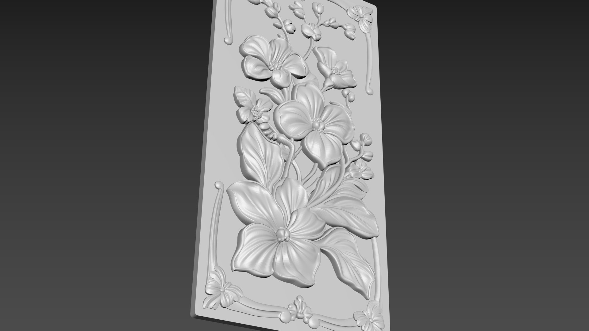 3D Orchids Flowers Relief Model - TurboSquid 2335235