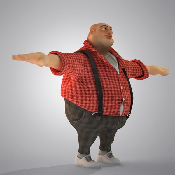 3d cartoon big man rig