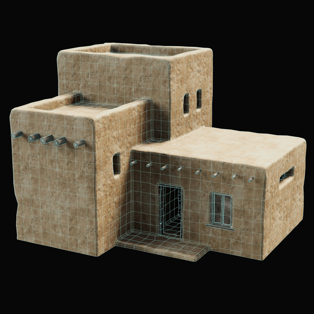 modèle 3D de ANCIENT GENERIC CLAY HOUSES BUILDING DESERT EGYPT AAA ...