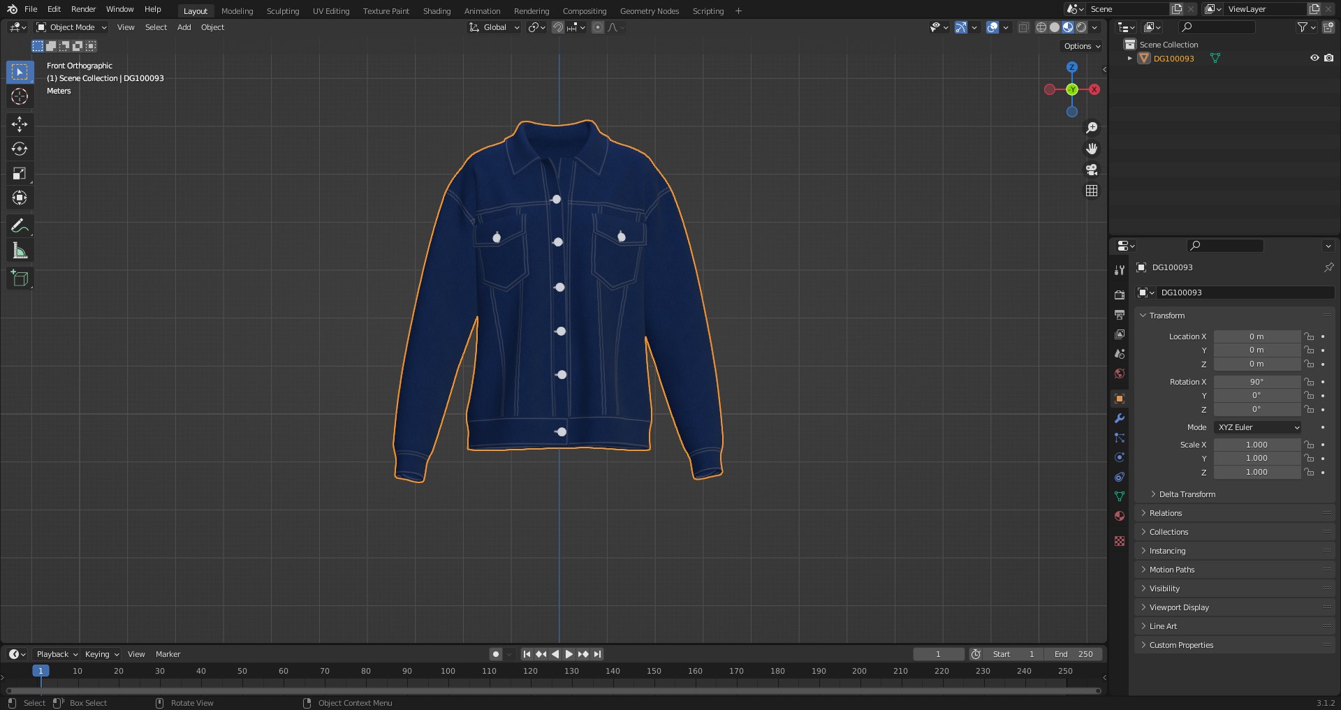 Full Sleeve Casual Wear Mens Blue Denim Jackets 3D Model - TurboSquid ...