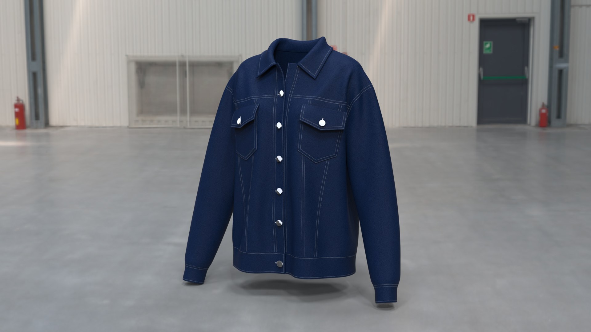 Full Sleeve Casual Wear Mens Blue Denim Jackets 3D Model - TurboSquid ...