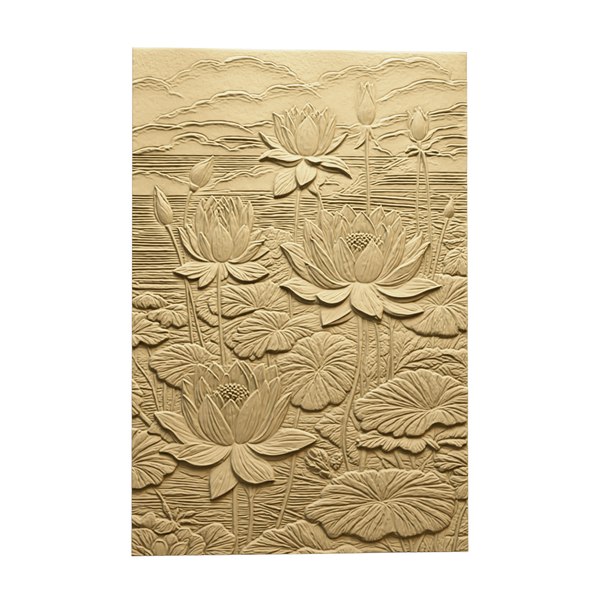 modelo 3d Conjunto de decoración de pared con panel de loto moderno ...