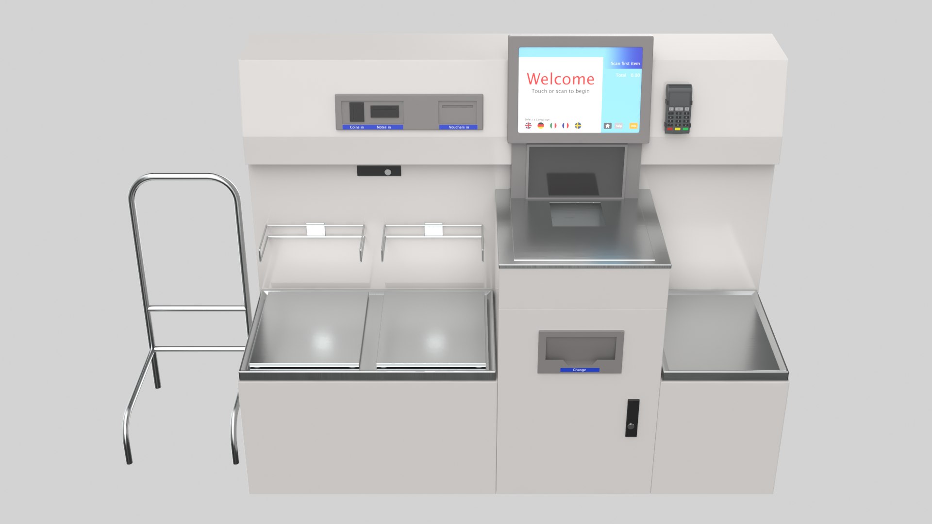 Self Service Checkout 3D Model - TurboSquid 2031460