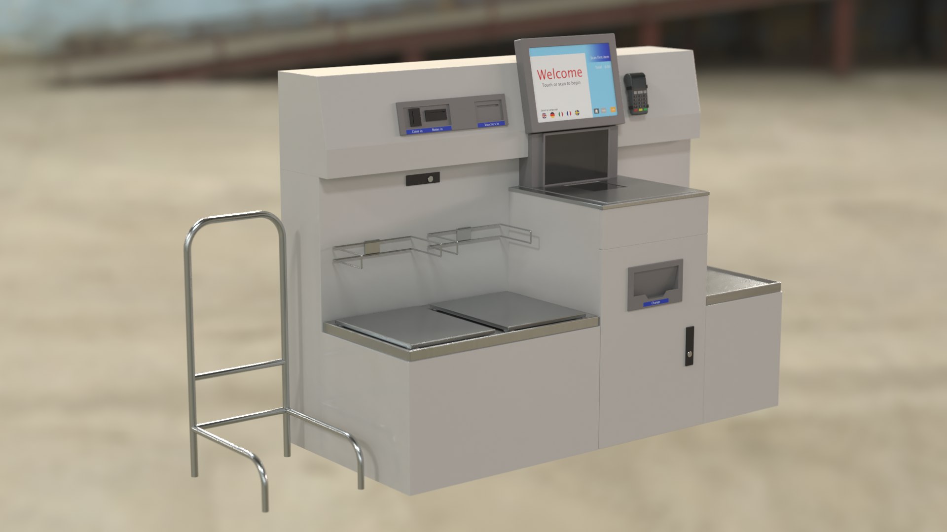 Self Service Checkout 3D Model - TurboSquid 2031460