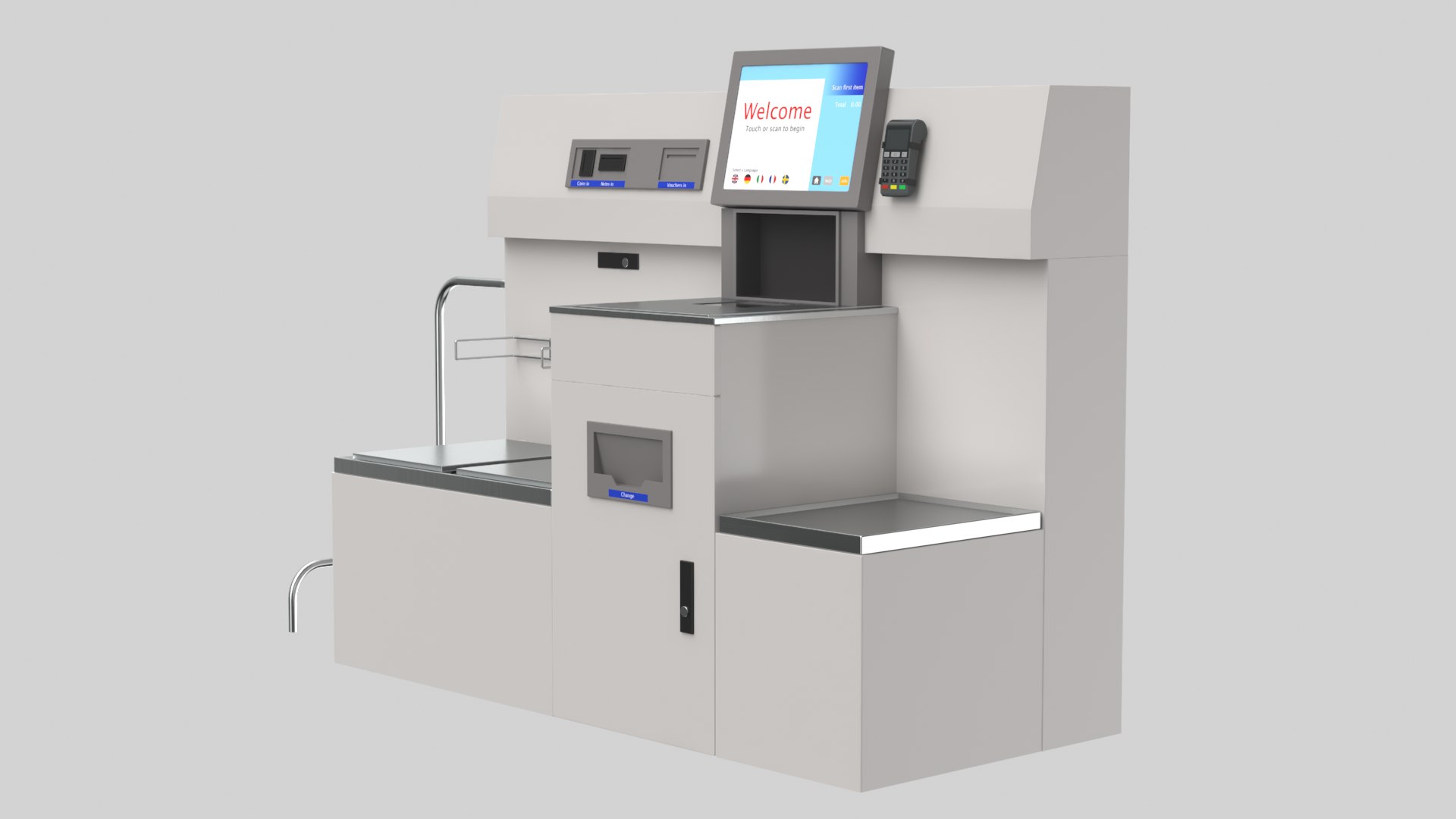 Self Service Checkout 3D Model - TurboSquid 2031460