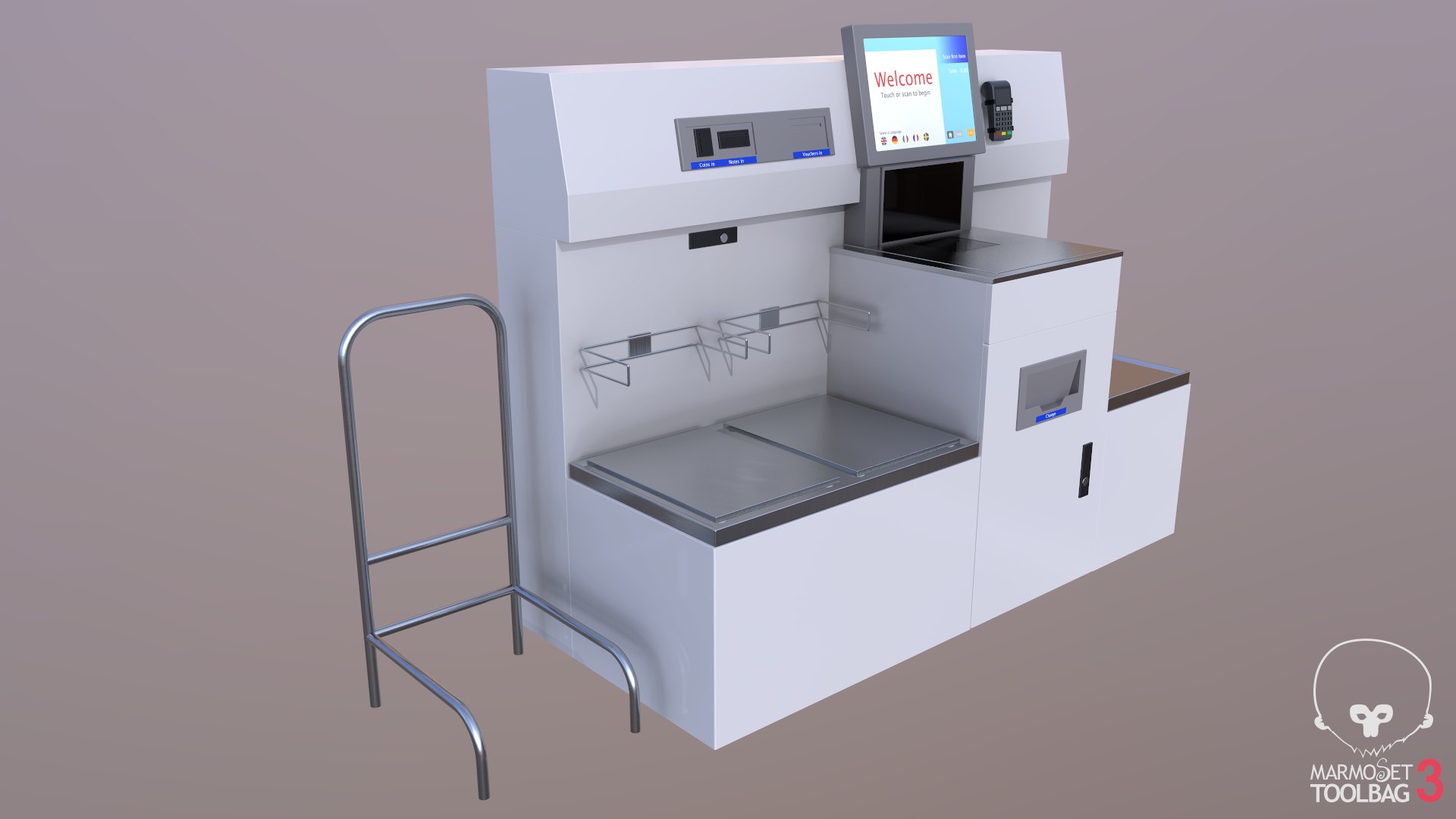 Self Service Checkout 3D Model - TurboSquid 2031460