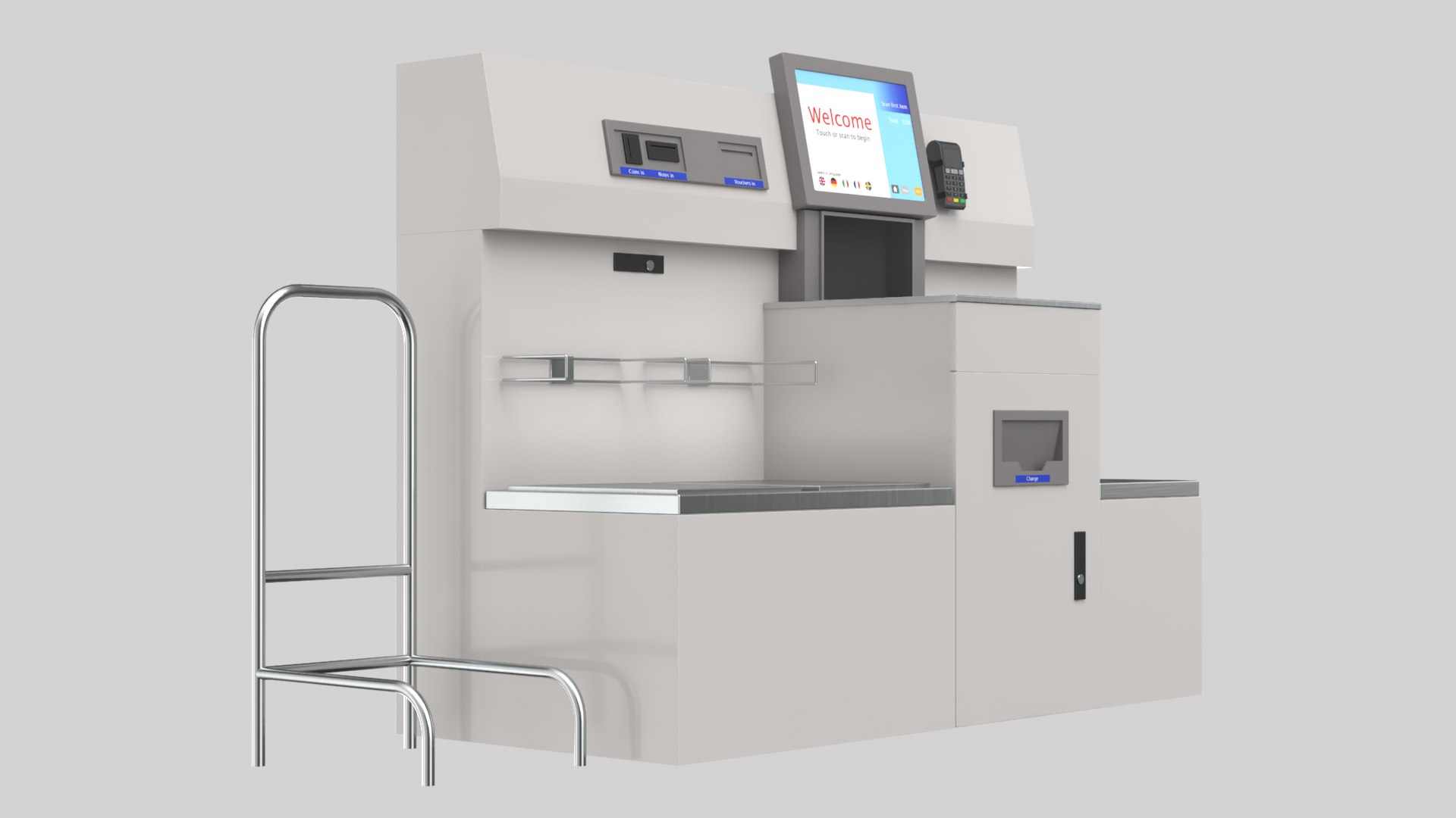 Self Service Checkout 3D Model - TurboSquid 2031460