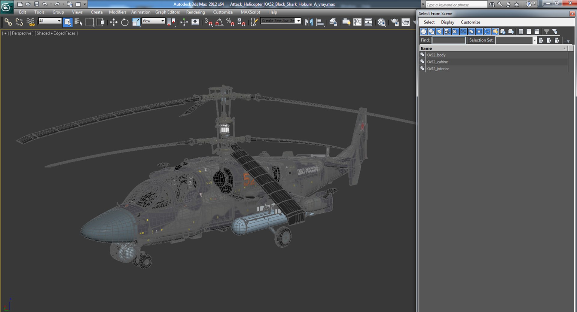 Attack helicopter ka52 black model - TurboSquid 1190657