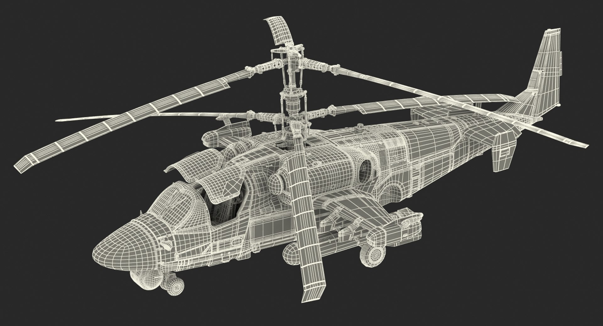 Attack helicopter ka52 black model - TurboSquid 1190657