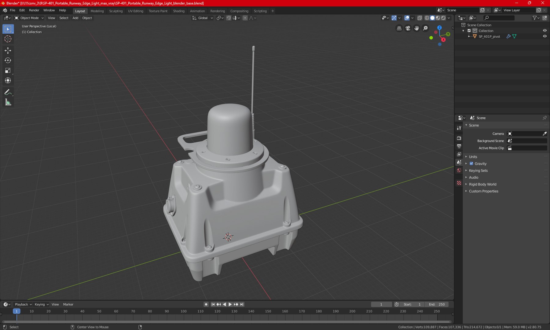 SP-401 Portable Runway Edge Light 3D model - TurboSquid 2054588