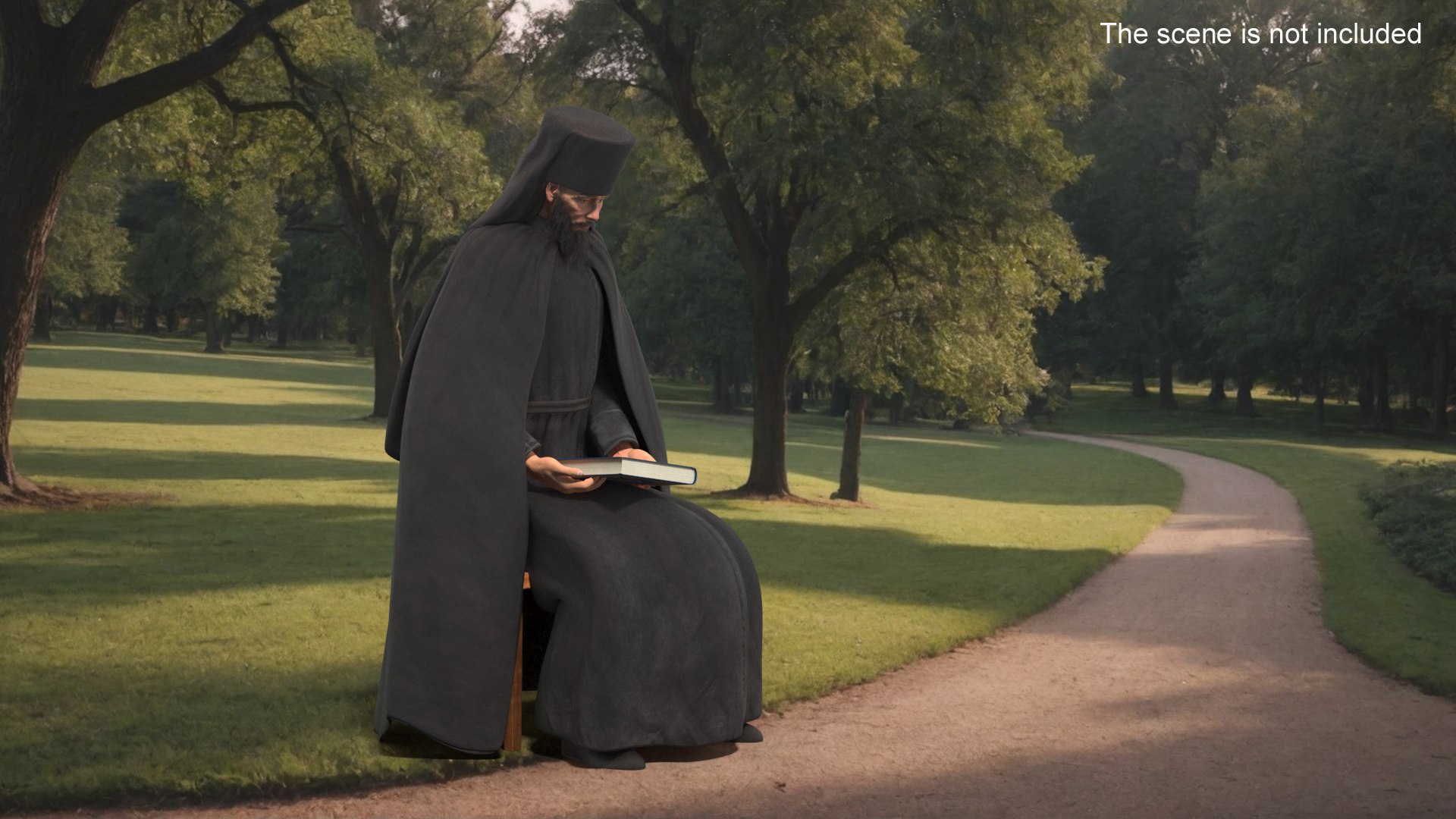 3D Sitting Orthodox Monk Fully Dressed Model - TurboSquid 2314005