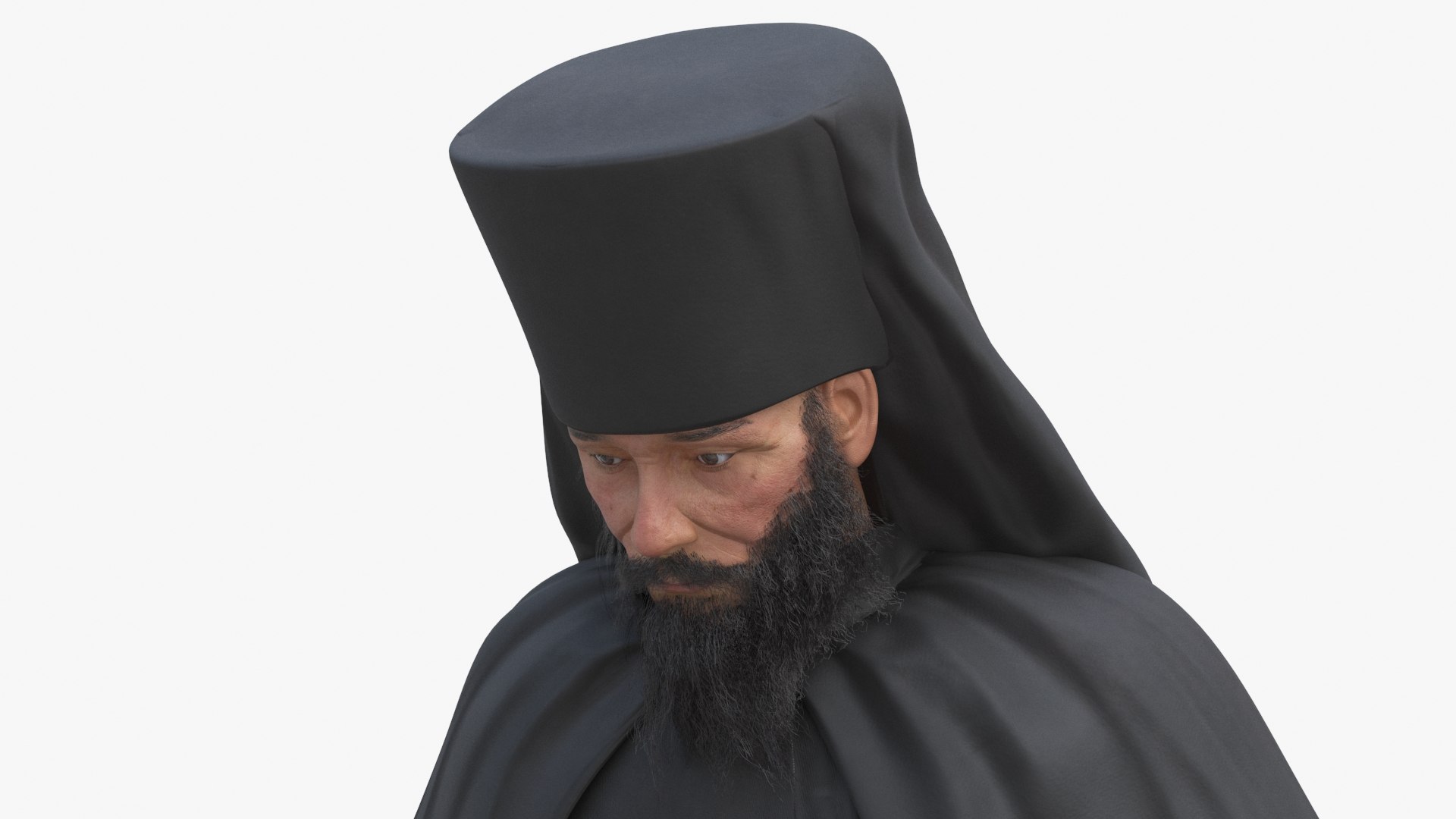 3D Sitting Orthodox Monk Fully Dressed Model - TurboSquid 2314005