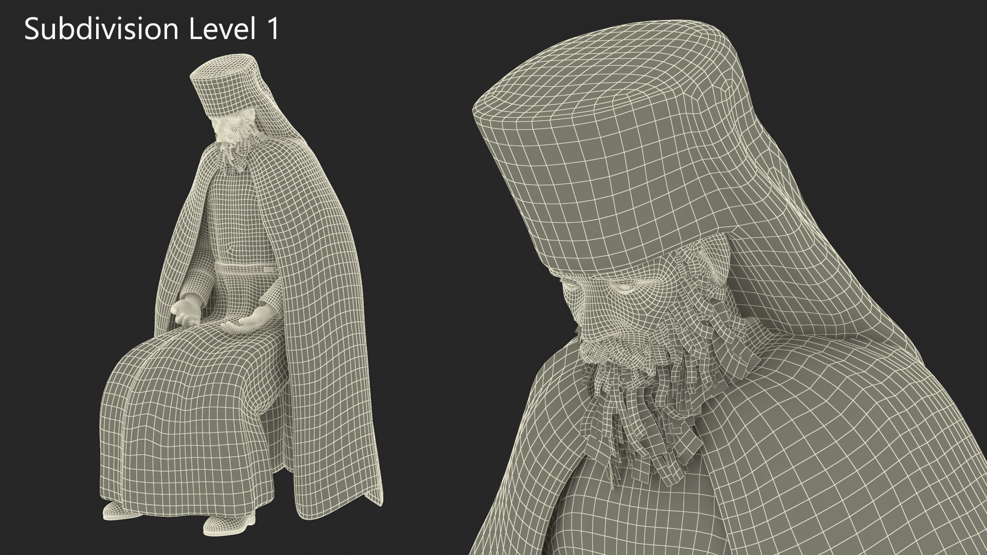 3D Sitting Orthodox Monk Fully Dressed Model - TurboSquid 2314005