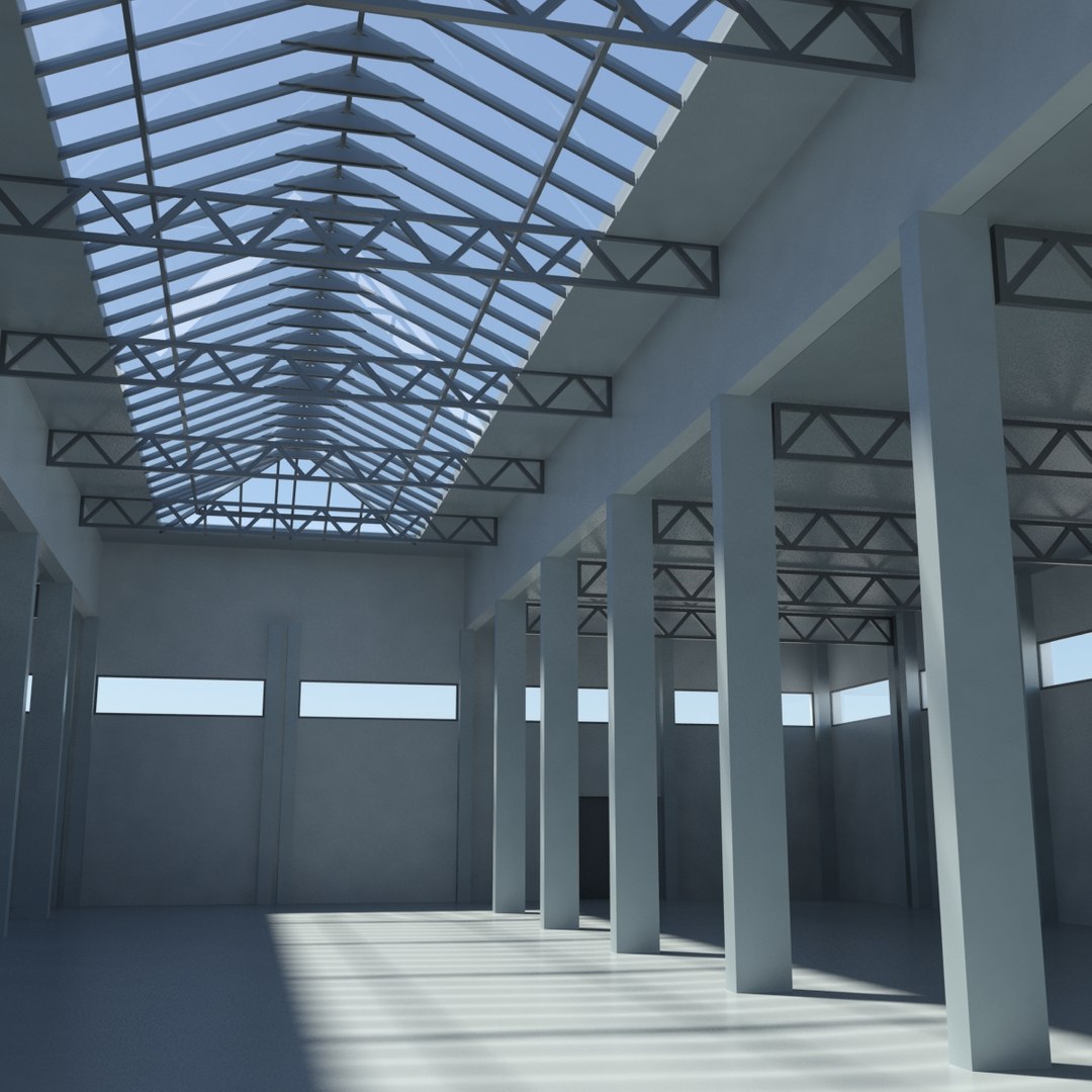3d Industrial Building Interior Scene Model