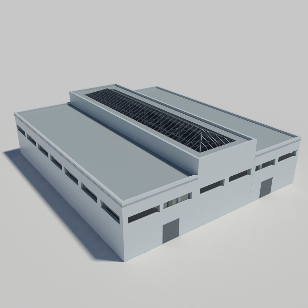 3d Industrial Building Interior Scene Model