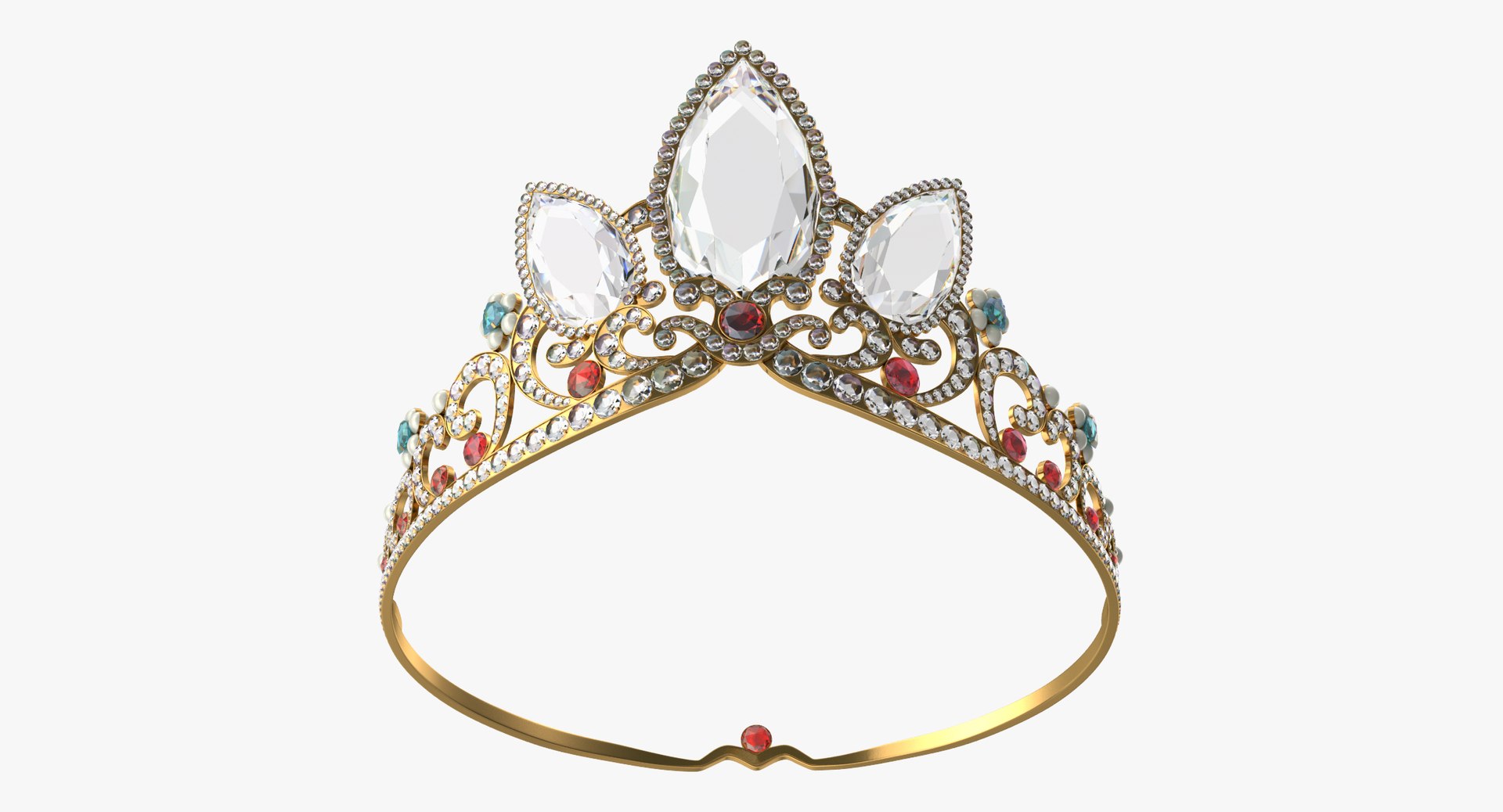 princess tiaras ariel 3d model