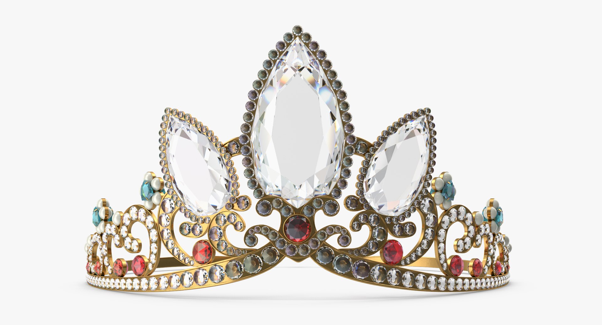 princess tiaras ariel 3d model