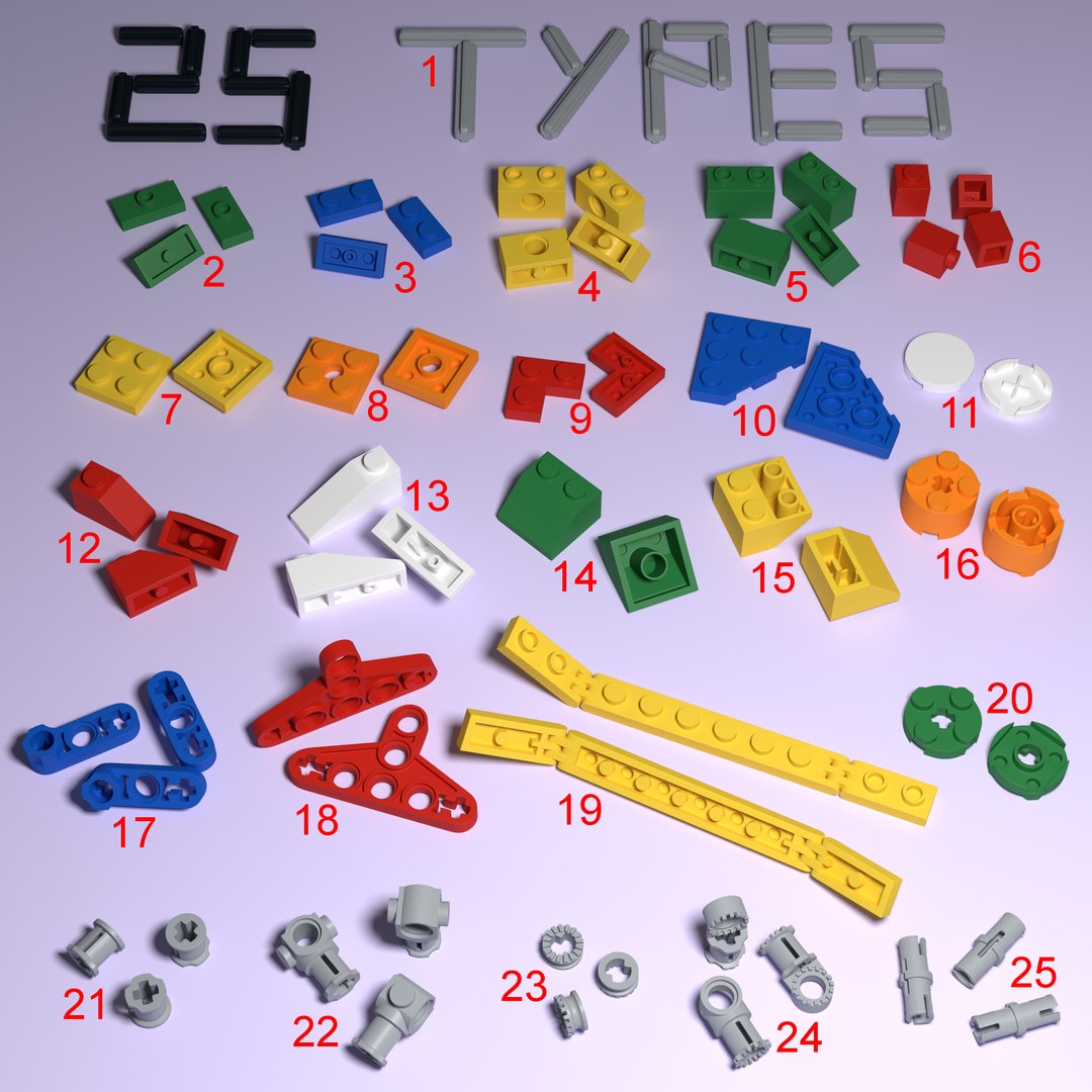 3d Model Of Lego Technic Bricks