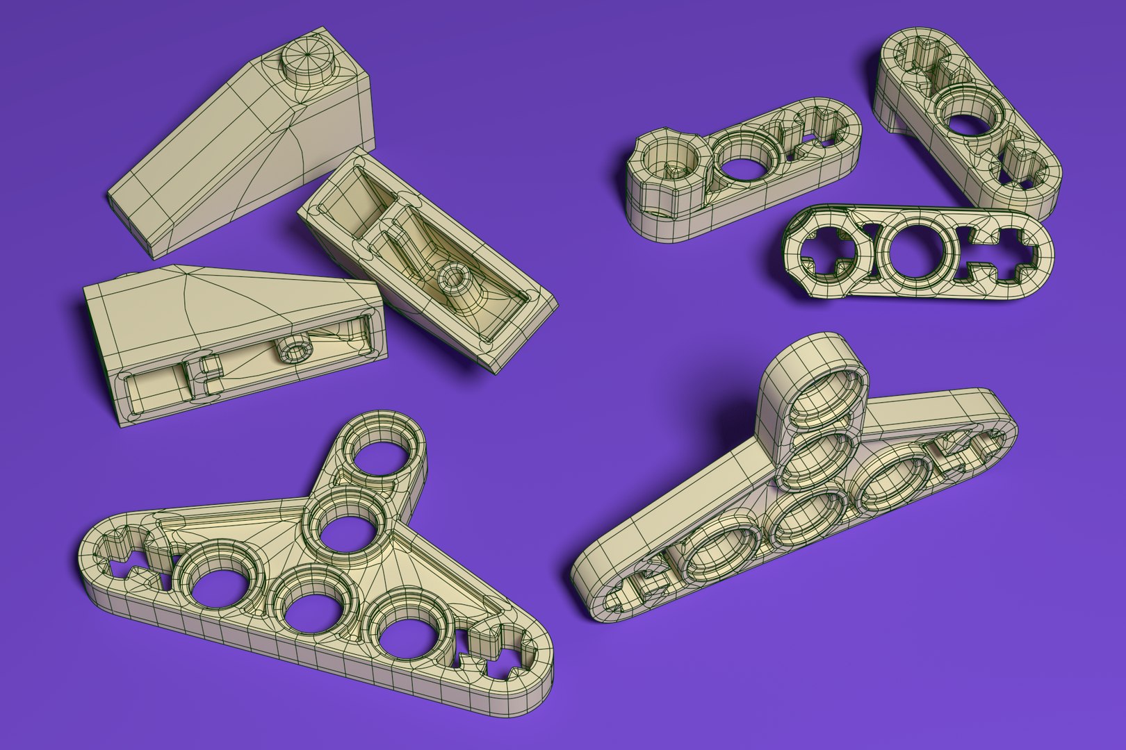 3d Model Of Lego Technic Bricks