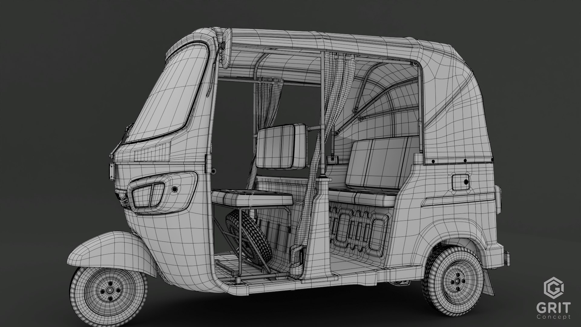 TRICYCLE - RICKSHAW 3D MODEL Low-poly 3D model 3D model - TurboSquid ...