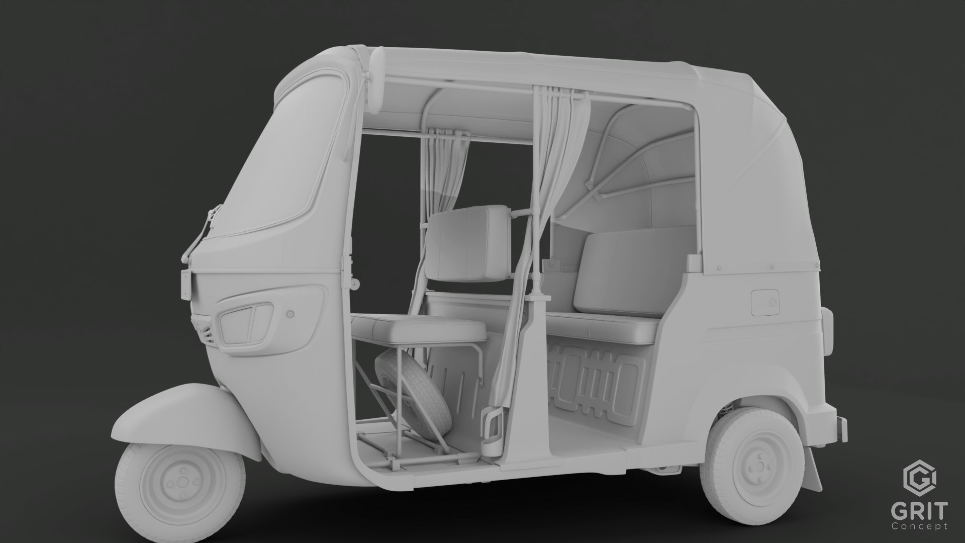 TRICYCLE - RICKSHAW 3D MODEL Low-poly 3D model 3D model - TurboSquid ...