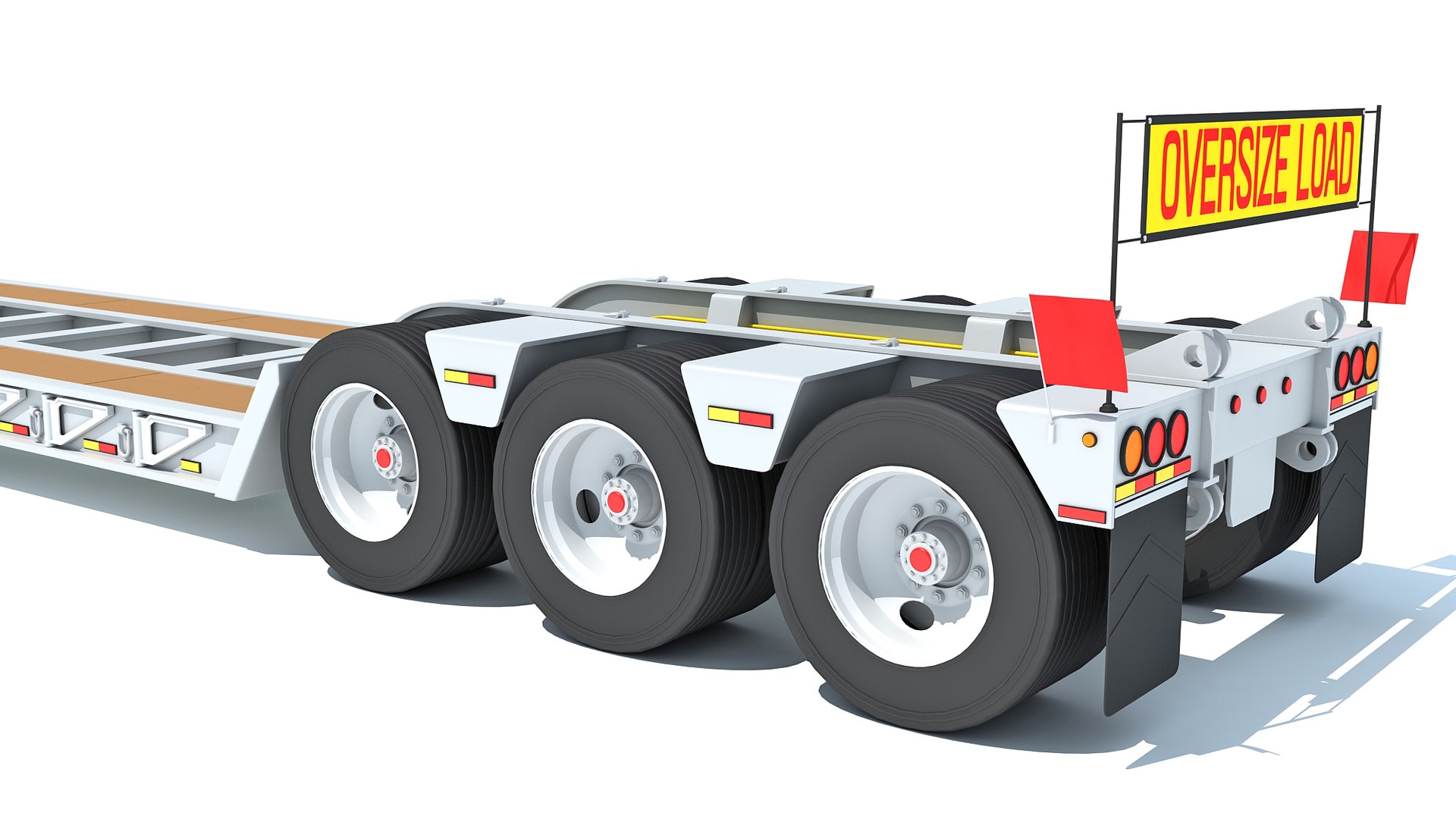 Semi Truck With Platform Trailer 3D Model - TurboSquid 2042647