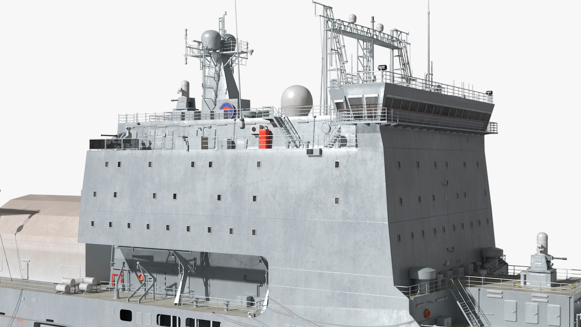 3D RFA Cardigan Bay Landing Ship With AW 101 Merlin Helicopter ...