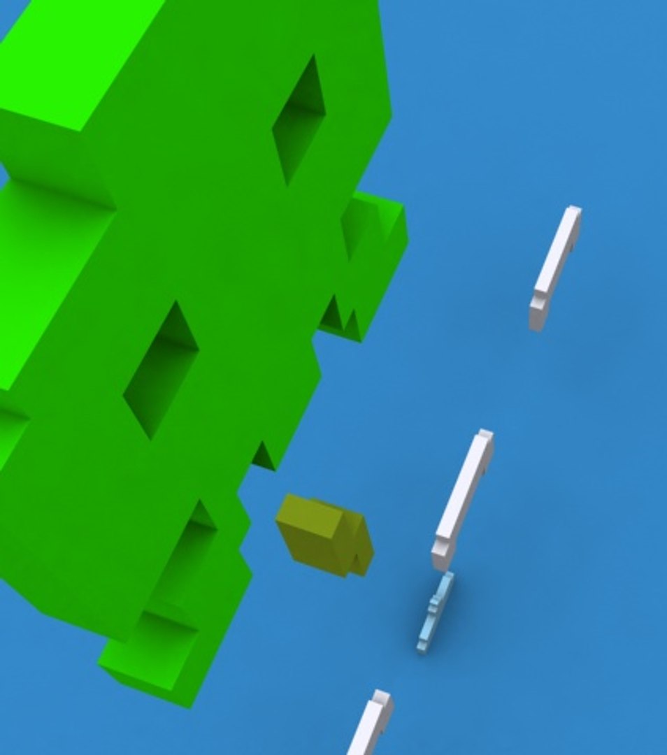 3d Model Space Invaders Alien