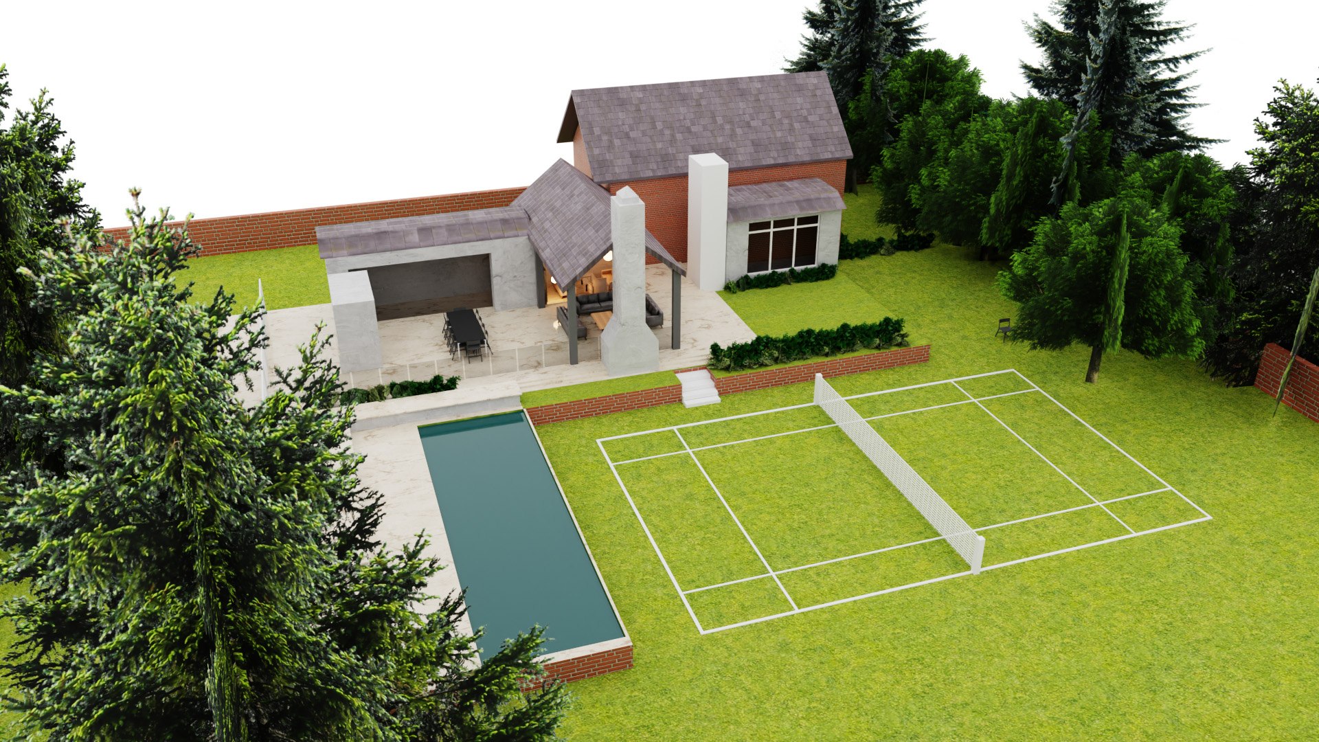 3D Low-Poly Architectural House Scene Model - TurboSquid 2281357