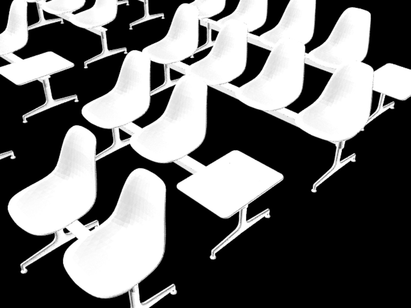 Eames Plastic Chair Beam 3D Model - TurboSquid 1364952