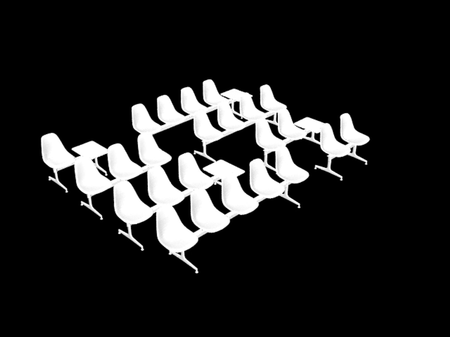 Eames Plastic Chair Beam 3D Model - TurboSquid 1364952