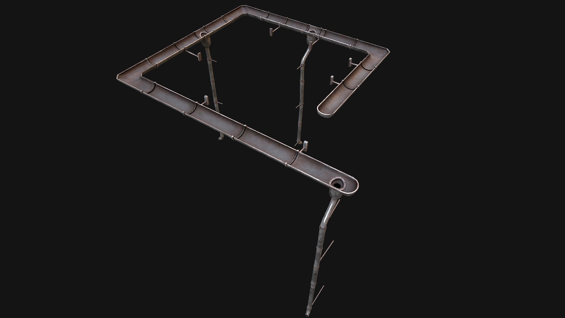 3D Gutter System Medieval Roof - TurboSquid 2151874