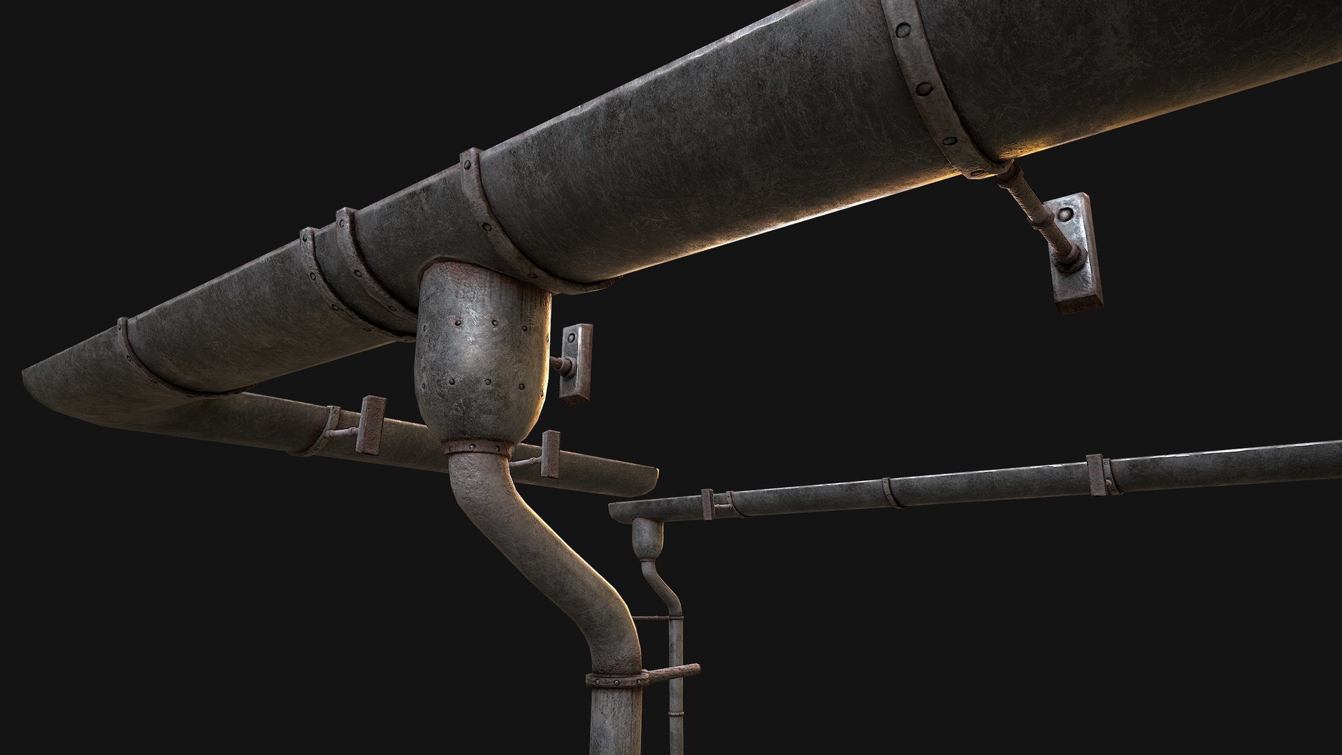 3D Gutter System Medieval Roof - TurboSquid 2151874