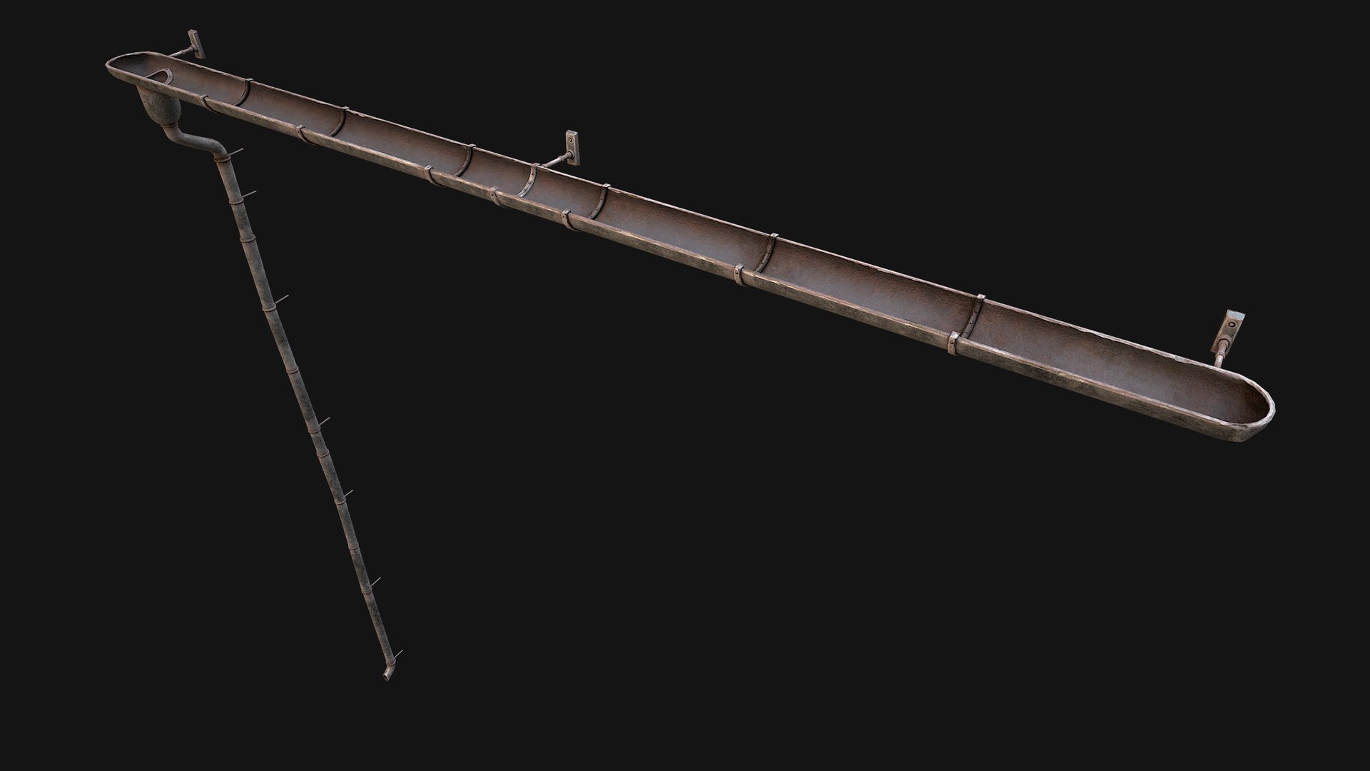 3D Gutter System Medieval Roof - TurboSquid 2151874