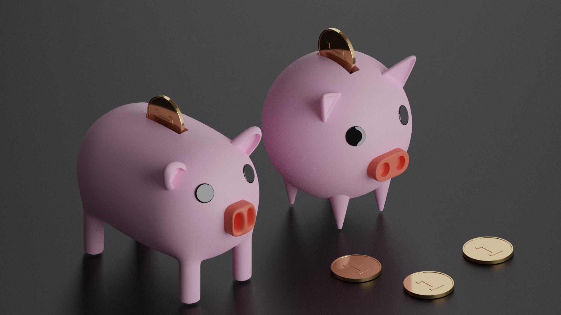 3D Piggy Bank With Coins Model - TurboSquid 1751491