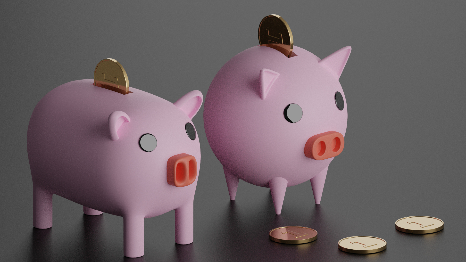 3D Piggy Bank With Coins model - TurboSquid 1751491
