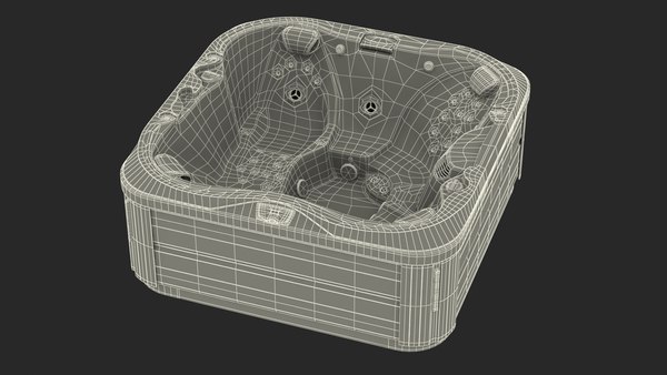 3D модель Джакузи J 335 Гидромассажная ванна Платина - TurboSquid 1729205